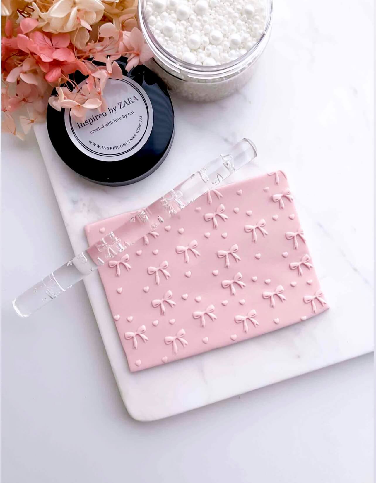 Acrylic Rolling Pin - Bows and Hearts – Inspired by ZARA